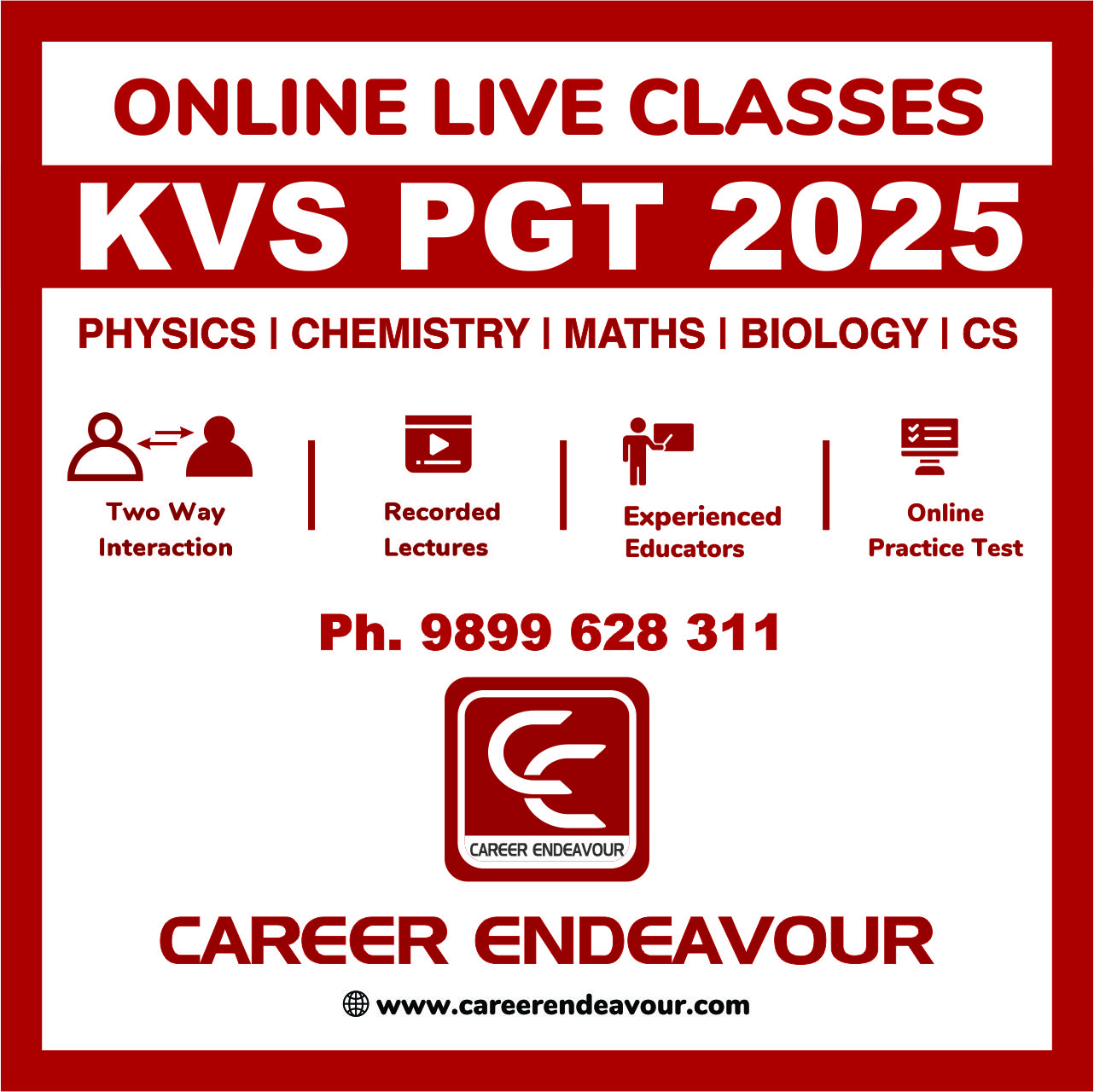 KVS PGT Online Coaching 2025 | Career Endeavour